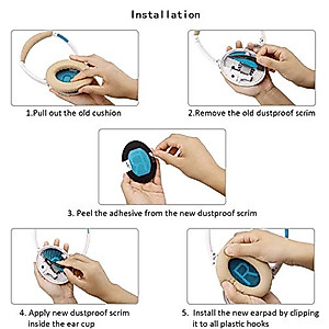 JEUOCOU Headphone Earpad Ear Pads Replacement Cushion Cover for Bose QuietComfort 35 (QC35) and Quiet Comfort 35 II (QC35 II) Over-Ear Headphones (Black)