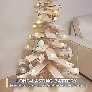 Homemory 24Pcs Auto Tea Lights, 6 Hours Timer Tea Lights Battery Operated, Flameless Flickering Votive Candles with Timer, Ideal for Home Decor, Table Centerpieces, Halloween, Christmas, Warm White