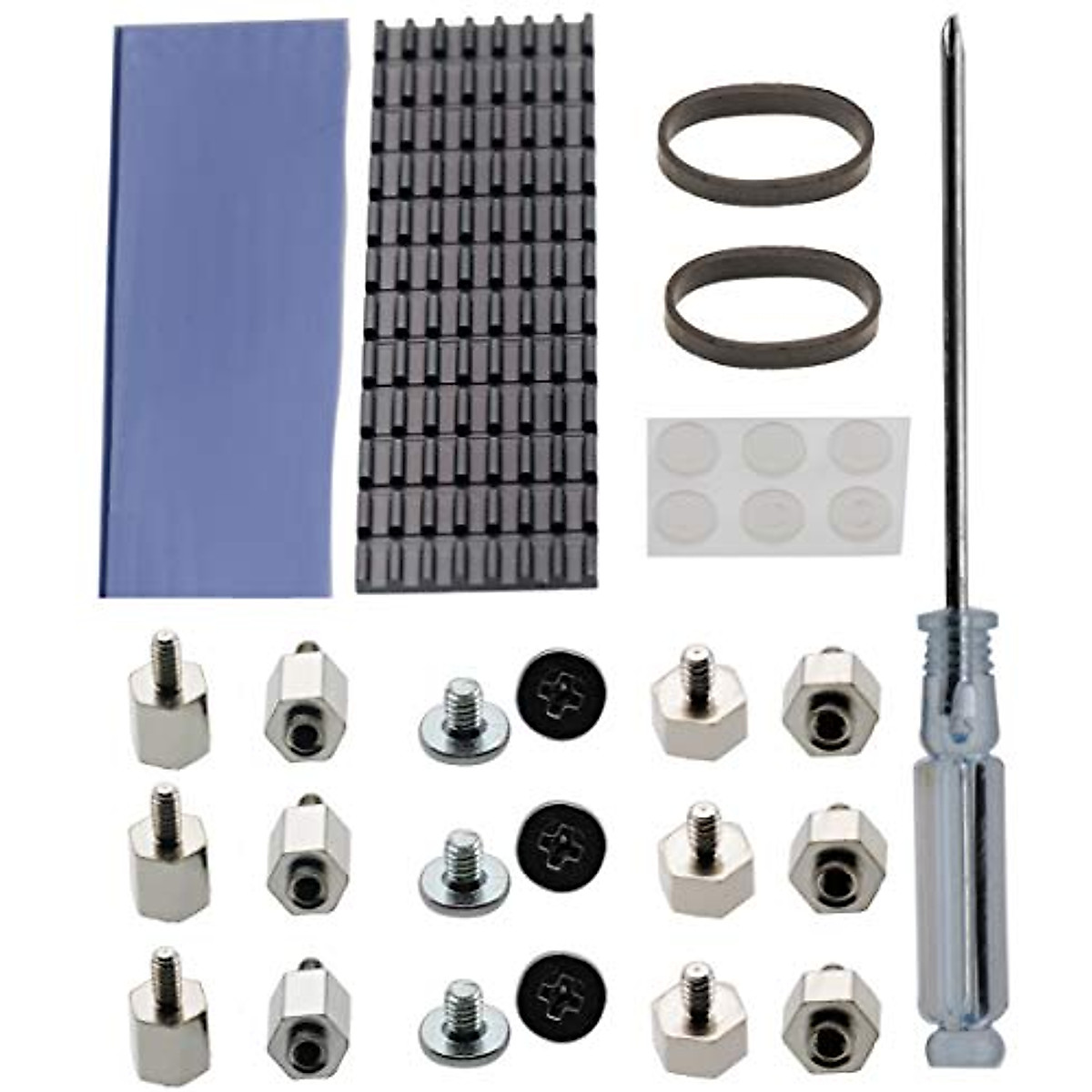 CO-RODE 6 Sets M.2 Screws Standoffs NVMe SSD Screw Kit with Heatsinks Cooler, Screwdriver for Asus Motherboard