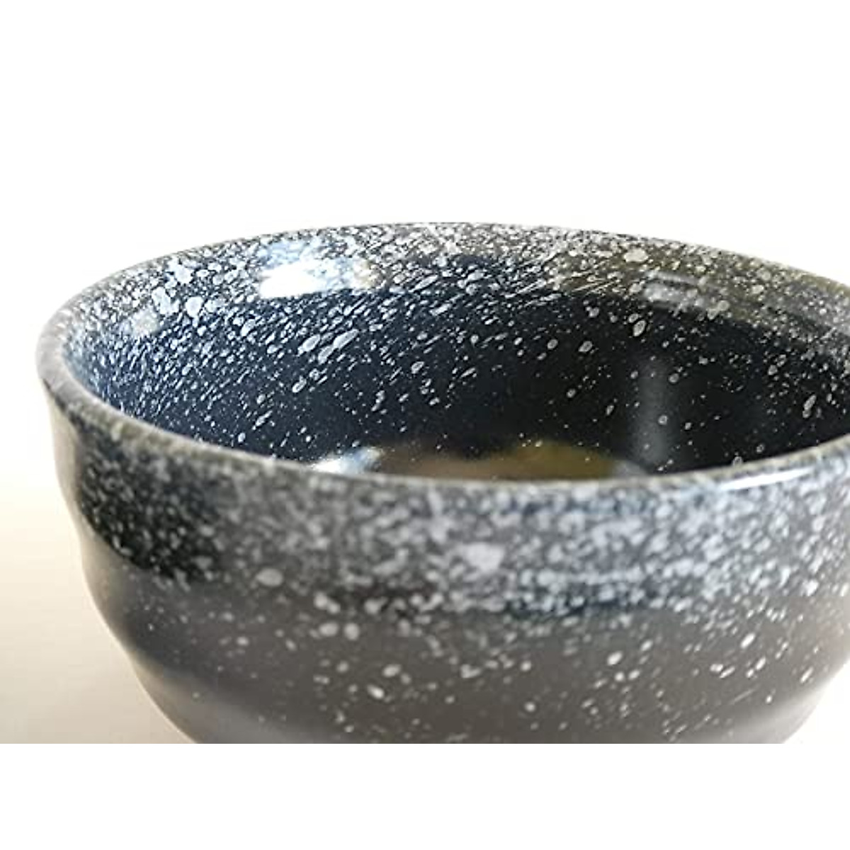 8 Pieces Japanese Fuji Blue Style. 4 Ceramic Miso & Rice Bowls Set Plus 4 Small Soy Sauce bowl Plates Included. 8 oz. Japan, Korean & Chinese. Portion Control Ramen Soup Capable. (Dark Blue, 4.1in x4)