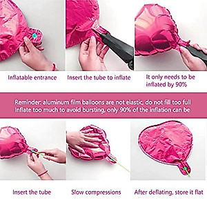 12Pcs Heart Shape Foil Balloons, 18" Balloons Aluminum Foil Decorations Suitable for Birthday Parties, Weddings, Engagement Parties, Valentine's Day Decorations, Celebrations, Anniversaries (Pink)