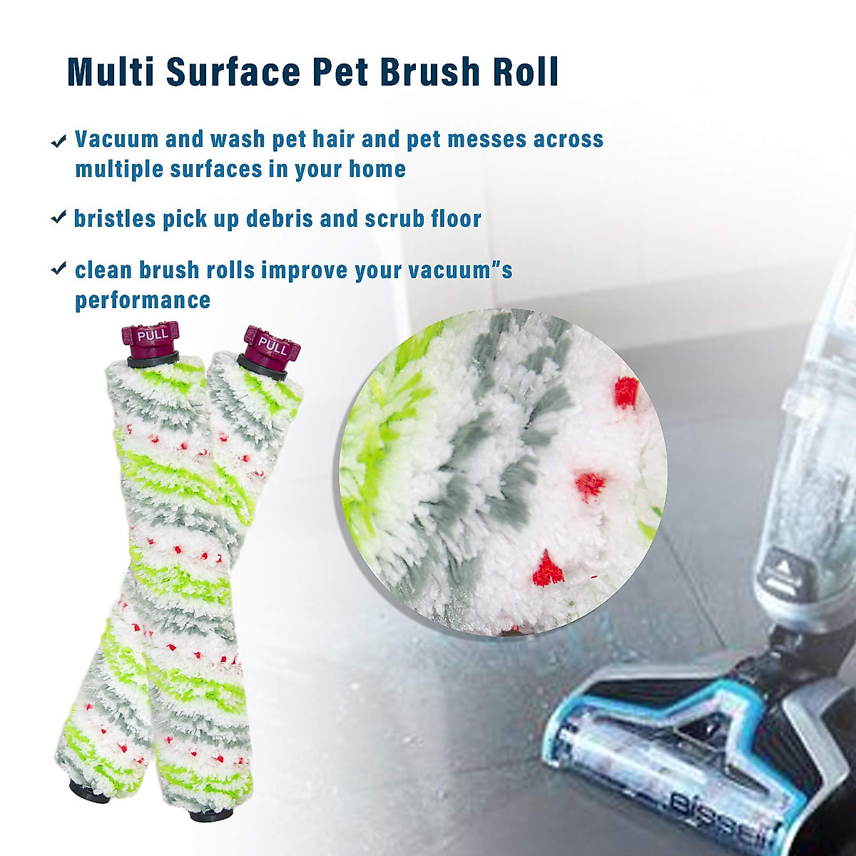 2306A,1785A Replacements Brush Roller & Filters Set Compatible with Bissell Crosswave 1785 2306 2551 Series Wet Dry Vacuum Cleaner