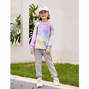 Arshiner Kids Girls Tie Dye Long Sleeve Casual Loose Crewneck Sweatshirts for 4-5T
