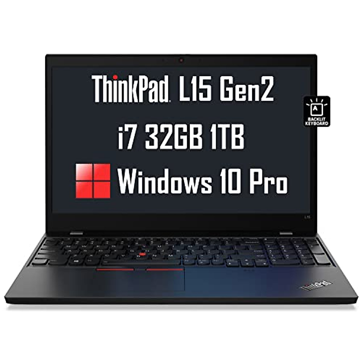 ThinkPad L15 Gen 2 15.6" FHD (1920 x 1080) (Intel 4-Core i7-1165G7, 32GB RAM, 1TB PCIe SSD) IPS Business Laptop, Anti-glare, Backlit Keyboard, Wi-Fi 6E, Thunderbolt 4, Webcam, Win 10 / Win 11 Pro