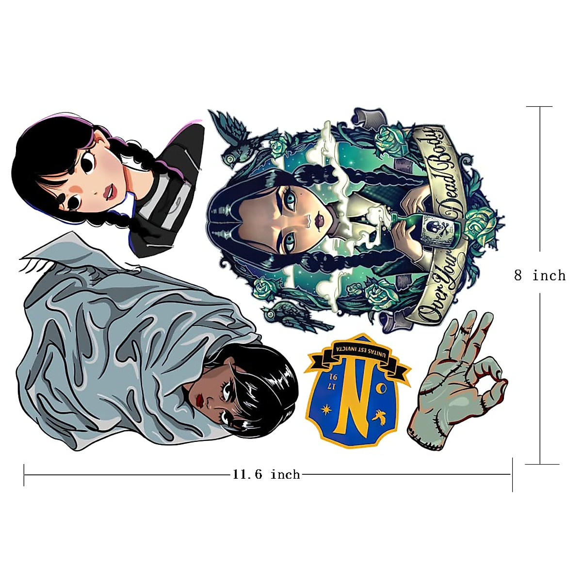 Wednesday Addams Merchandise, Wednesday Party Decorations Wall Stickers Wall Decor Decals for Kids Room