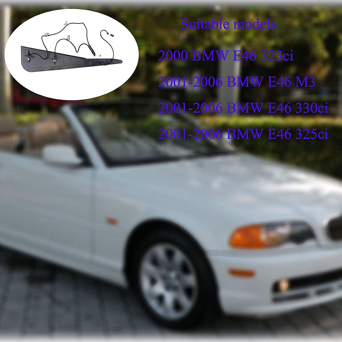 Convertible Roof Top C Column Repair Kit Fits for BMW E46 323ci M3 330ci 325ci 2000-2006 Replace 54317135351