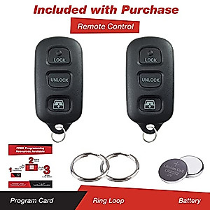 KeylessOption Keyless Entry Remote Control Car Key Fob Replacement for HYQ12BAN, HYQ12BBX, HYQ1512Y (Pack of 2)