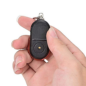 Whistle Key Finder, Wireless Anti Lost Alarm Key Finder Lost Sound LED Light with Battery Red Ey Keyring Locator Whistle (Red)