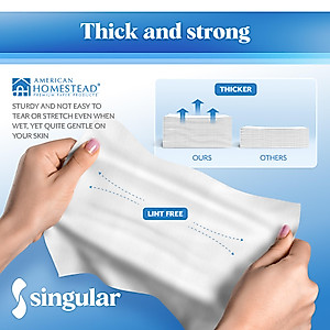 AH AMERICAN HOMESTEAD Disposable Paper Hand Towels for Bathroom - White Guest Napkins - Linen Like and Feel - Ideal for Wedding Reception or Dinner Party (200 Count - Smooth Crisp - Large 15.5" x 12")