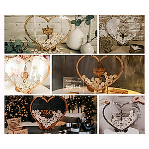 RIZONE Rustic Wedding Guest Book, Heart Drop Guest Book, Personalized Wedding Guest Book Alternative, Heart Frame Wedding Guest Book, Guest Book Sign, Wedding Decor, Wooden Drop Box