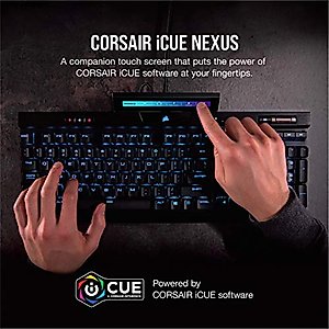 Corsair iCUE Nexus Companion Touch Screen – 5” Diagonal Screen – 6 Programmable Virtual Macro Buttons + K100 RGB Mechanical Gaming Keyboard - Cherry MX Speed RGB Silver Keyswitches