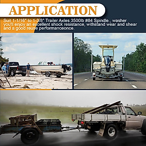 4 Sets Boat Trailer Axle Bearing Kits, L68149/L44649 Grease Seal 171255TB 10-19 I.D. 1.719'' for #84 Spindle 3500 LB Trailer Axles