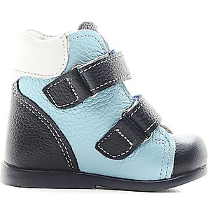 Skorohod Orthopedic Boots 15-141-2 First Step for Boys and Girls Genuine Leather - High Sole - 2 Fasteners (2 Infant, Blue)