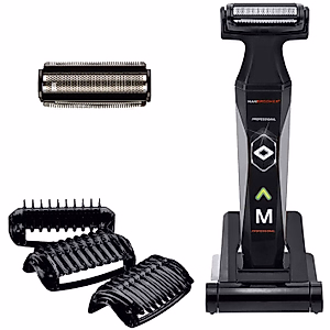 MANGROOMER 2.0 Professional Body Groomer, Ball Groomer & Body Trimmer With Propivot Flexing Head, 3 trimmer Combs, Wet/ Dry & A Free Bonus Foil!