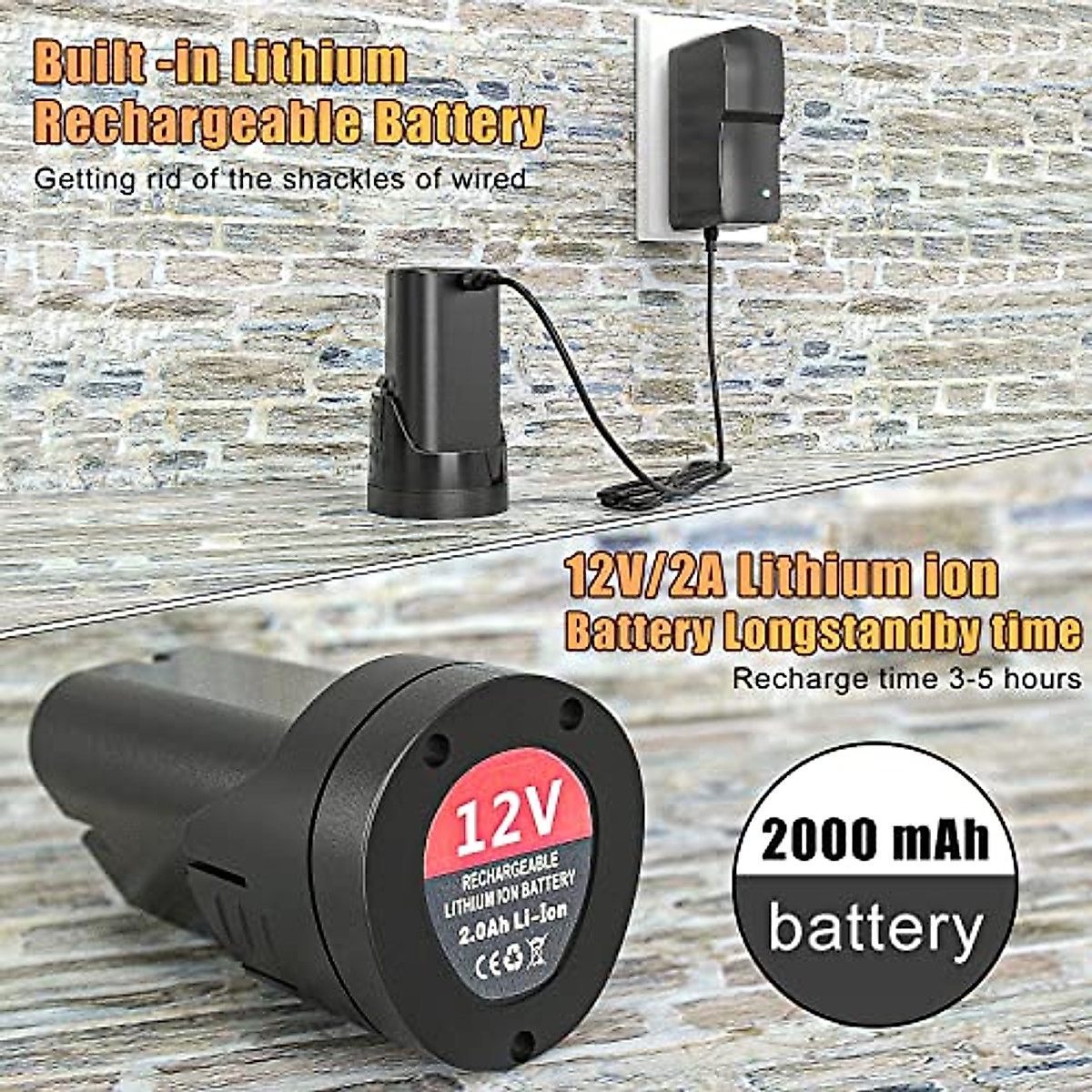 E-SDS Electric Chainsaw Sharpener Kit, Cordless Chain Saw Sharpener Tool 12V Battery Powered with High Speed Diamond Sharpening Wheels Accessories