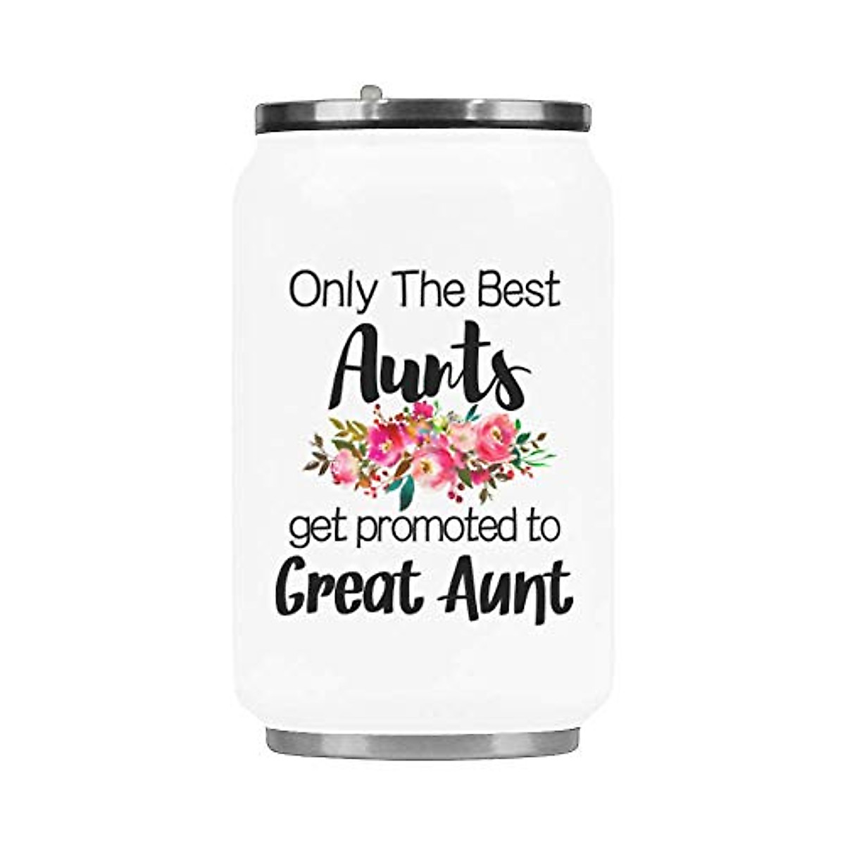 Fashion Stainless Steel Insulated Vacuum Travel Mug, Only The Best Aunts Get Promoted to Great Aunt Travel Coffee Mug Tea Cup, Funny Gifts for Christmas Birthday Mug 10.3 Ounce