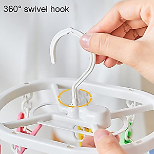 Clips Drip Hanger, Oval Shape Clips Drip Hanger Moisture-Proof Plastic Rotating Hooks Underwear Drying Rack Household Supplies Sock Drying Hanger