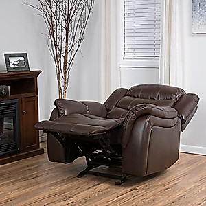 CHRISTOPHER KNIGHT HOME Merit Faux Leather Glider Recliner Club Chair, Dark Brown