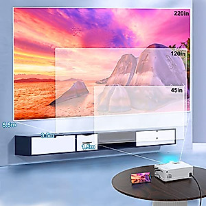 Projector 9500 Lumens, Mini Movie Portable Projectors + Ceiling Wall Mount Hanger for Mini Projector