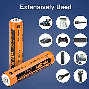 INF·AAA·L 8PCS HHR-75AAA Ni-MH Rechargeable Battery for Panasonic AAA Cordless Phones Batteries, 700mAh