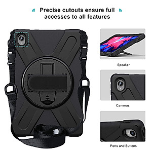 ProCase for Lenovo Tab P11 Plus 2021 / Tab P11 2020 11 inch Full HD Tablet, Heavy Duty Case with Hand Shoulder Strap, Shockproof Rugged Tough Case Protective Cover –Black