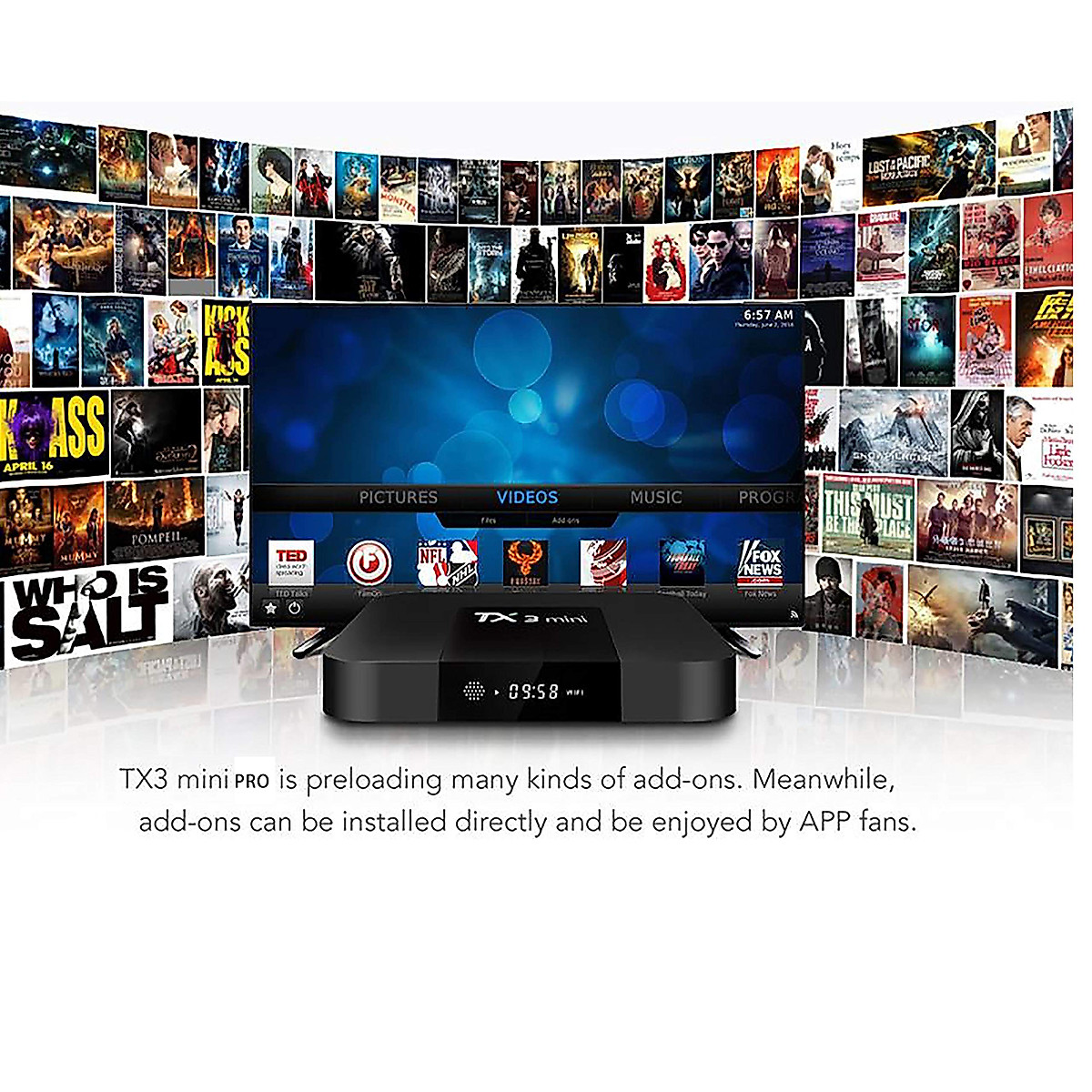 TX3 Mini Pro Smart TV Box Android 8.1 Amlogic S905W RAM 2GB ROM16GB 4K H.265 Dual Band WiFi 2.4G&5.8G BT4.2 Set Top Box Media Player TX3 Mini 2+16GB