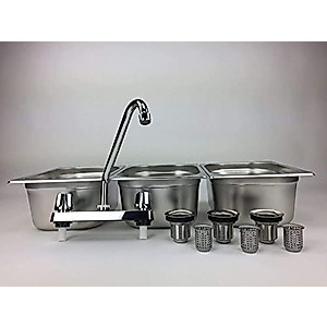 Concession Sink 3 Large Compartment Stand Food Truck Trailer