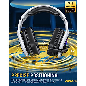 Wireless Gaming Headset for PC, Ps5, Ps4, 2.4 Ghz USB & Type-C Gaming Headphones with Microphone, 30H Battery Bluetooth Headphones for Switch, Laptop, Mobile, Mac