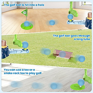 JONEG Kids Golf Set Toys for 3 4 5 Years Old, Toddler Golf Sets, Kid Golf Clubs, Outdoor Toys for Toddlers Age 3-5, Baby Golf Set, Gifts for 3 4 5 6 7 8 Year Old Boys Girls