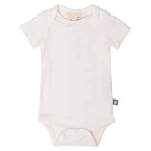 KYTE BABY Short Sleeve Unisex Baby Bodysuits, Rayon Made From Bamboo Material (Newborn, Cloud)