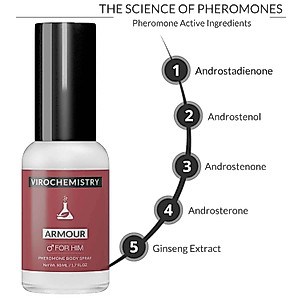 VIROCHEMISTRY Pheromones to Attract Women for Men (Armour) Body Spray - Bold, Extra Strength Human Pheromones Fragrance Body Spray - 50ml (Human Grade Pheromones to Attract Women)
