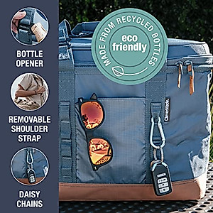 CleverMade Pacifica Cooler Bag; Soft Sided Insulated, Collapsible Leakproof 30 Can Lunchbox with Bottle Opener & Shoulder Strap, Made From Recycled Materials, Ocean