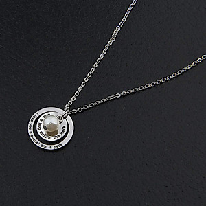 I Love You a Bushel and a Peck Necklace Gift for Mom Grandma (Silver)