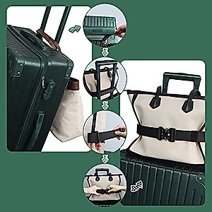 Travel Belt for Luggage,Luggage Straps,Stylish & Adjustable Add a Bag Luggage Strap for Carry On Bag,Airport Travel Accessories for Women & Men (Black)