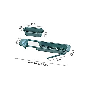 Zdrudhs Kitchen Drain Rack Telescopic Sink Rack Shelf Sponge Drain Dishwashing Cloth Expandable Storage Basket Holder (A)