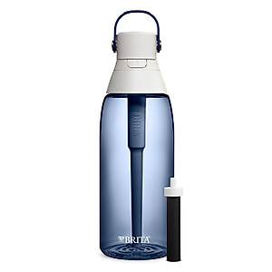 Brita Insulated Filtered Water Bottle with Straw, Reusable, BPA Free Plastic, Night Sky, 36 Ounce