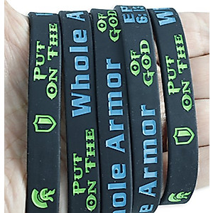 Forge Put on the Whole Armor of God Ephesians 6:13-17 Silicone Bracelet Wristbands (10 Bracelets)