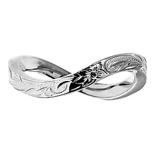 925 Sterling Silver Ring by Austaras - Light Ring for Women - Stainless Steel Finger Wedding Band Engagement or Wedding Hawaiian Rings Engraved with Hibiscus Flower Hypoallergenic Jewelry Size 6.5