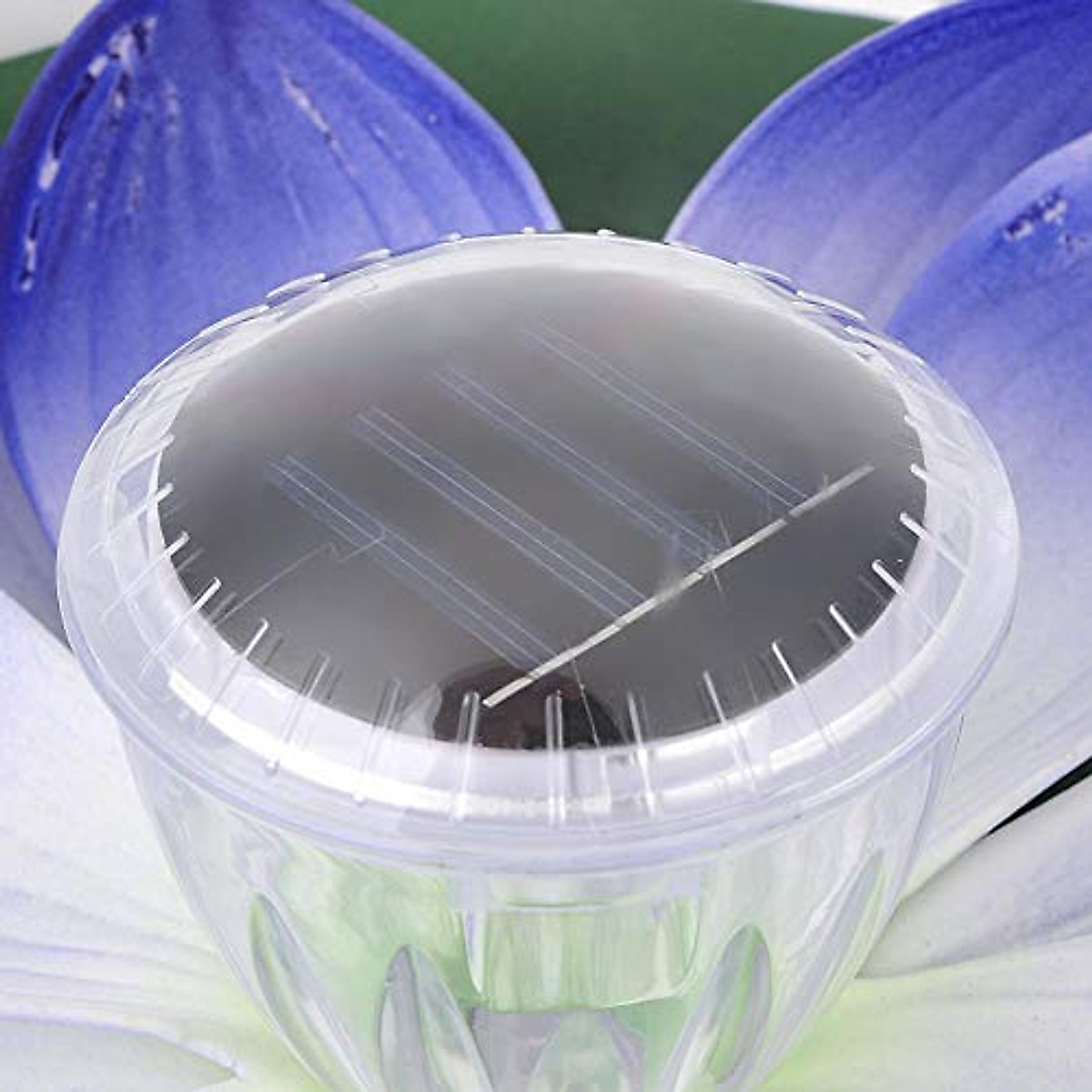 Raguso Waterproof Floating Lamp, 7-Colors Waterproof LED Garden Pool Light, Solar Floating Lotus Flower Lantern for Garden,Yard, Swimming Pool(Purple)