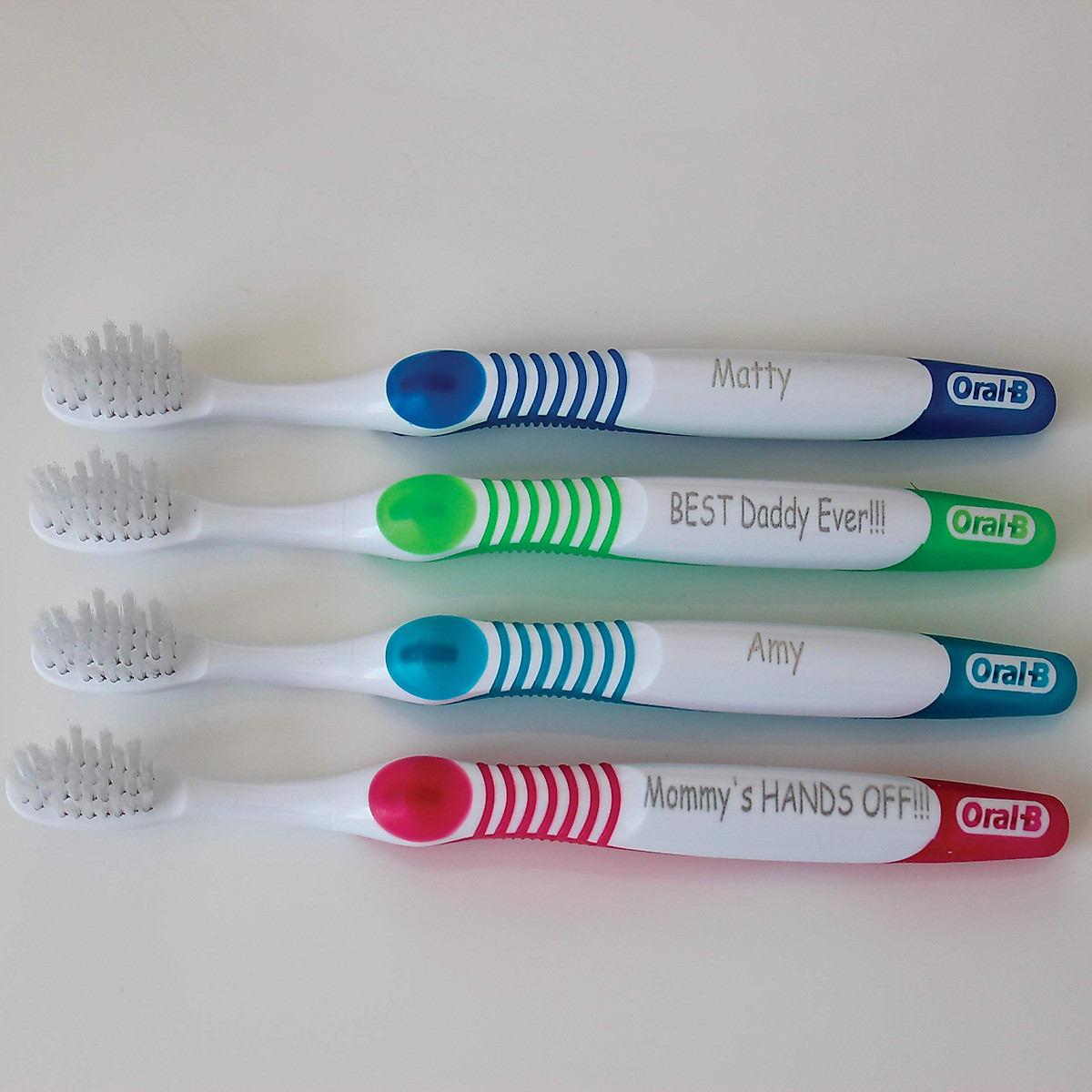 Personalized Gift Personalized TOOTHBRUSHES 4 Pack Manual Toothbrush Adults Any Name/Message Engraved