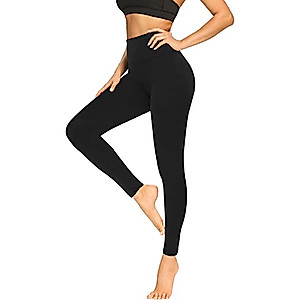 High Waisted Leggings for Women No See-Through Tummy Control Yoga Pants Workout Leggings-Reg&Plus Size (Black, Large-X-Large(Plus Size 12-20))