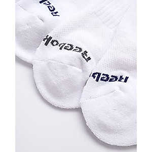 Reebok Mens' Breathable No-Show Low Cut Basic Cushion Socks (6 Pack), Size Shoe Size 6-12.5, Classic White