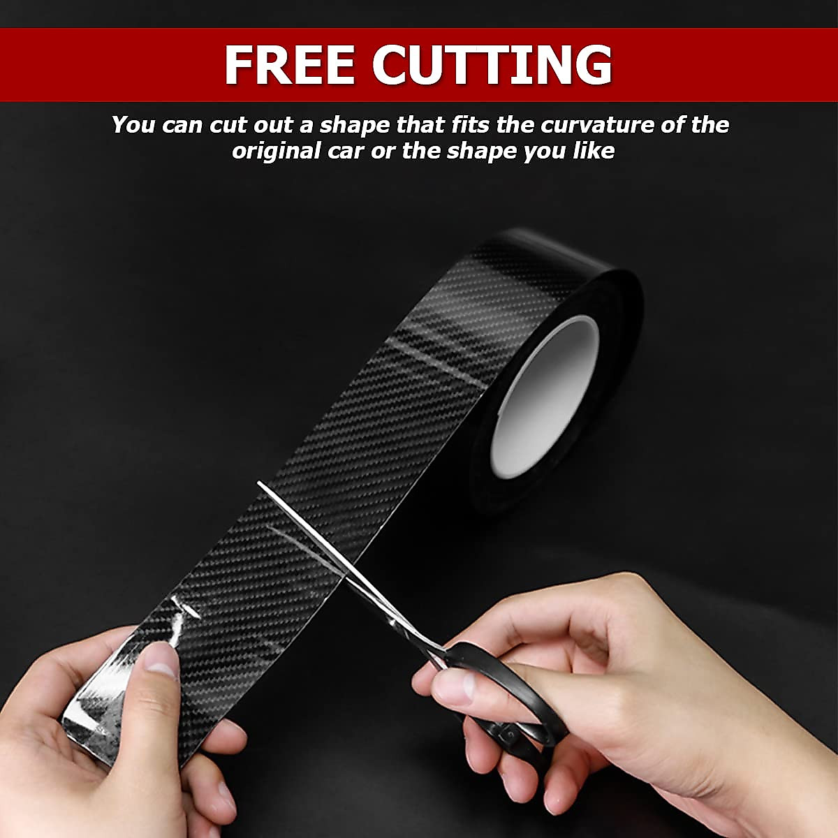 Car Door Edge Entry Guards, 5D Carbon Fiber Anti-Collision Waterproof Protector Tape, Scratch Cover Strip Sticker for Car Door Sill Rear Bumper, Automotive Exterior Accessories for Most Cars