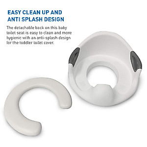 Potty Trainer Toilet Chair Seat For Kids Boys Girls & Toddlers - With Cushion Handles, Seat And Backrest - Includes Anti Slip Material & Adjustable Security Levers For Added Stability. (White)