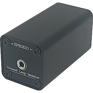 SPRODIO 3.5mm Ground Loop Noise Isolator, 1/8" Aux Noise Filter for Home Audio System/Car Audio, Inside is Audio Coupling Isolation Transformer Part -F8
