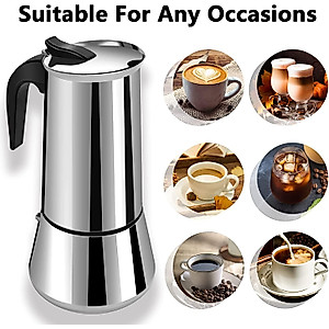 DITOSH 12 Cup 600ML 20oz Stovetop Espresso Maker Stainless Steel Moka Pot Espresso Maker Percolator Italian Coffee Maker Capable Moka Coffee Machine Cafe Percolator Maker for Home Camping
