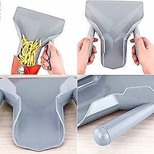 HGLuKGO French Fry Scoop Right Handle French Fry Bagger Polycarbonate Commercial Scoop Grey