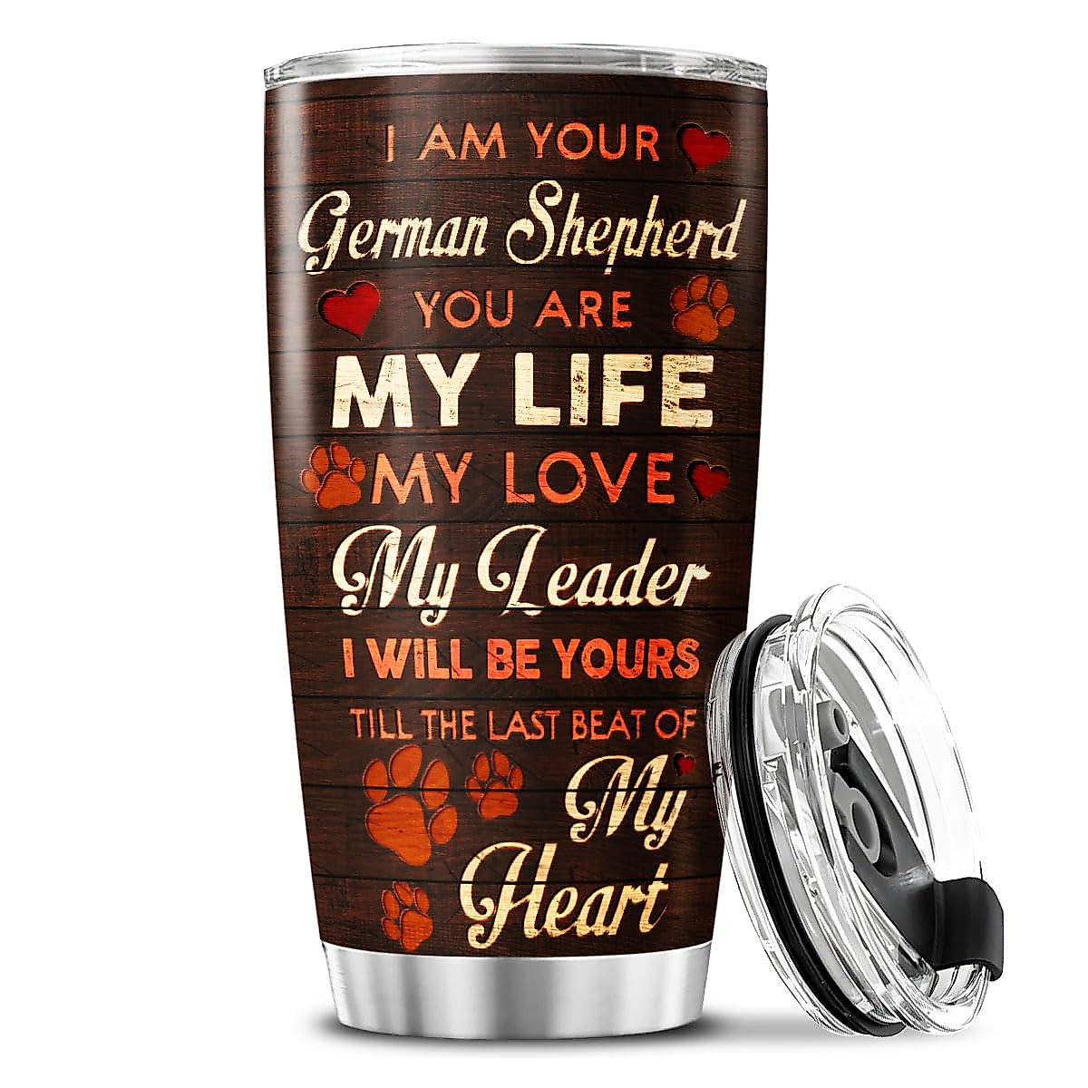 Best Handle, Dog Mom Gifts, Tumbler 20 Oz With Lid And Straw, Dog German Shepherd