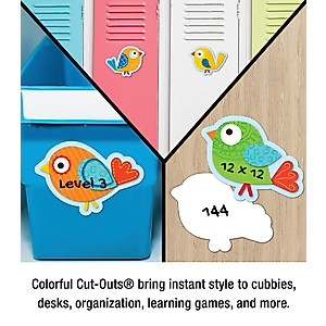 Carson Dellosa – Boho Birds Colorful Cut-Outs, Classroom Décor, 36 Pieces