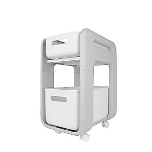 Leirsdam Double Layer Sliding Shelf, Large Capacity Shelf Under Sink Organizer Office Bathroom Cabinet Multifunctional Shelf(With wheels)